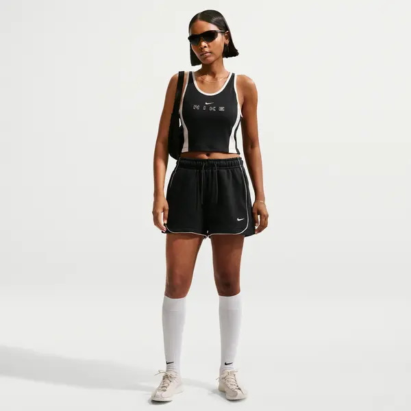 Nike Loose Mid-rise Fleece Shorts - Black