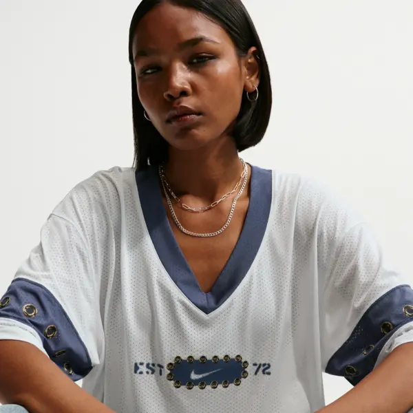 Nike Cropped Jersey Top - White