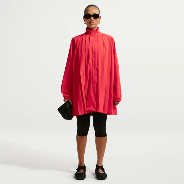 Nike Sportswear Oversized Long-sleeve Pleated Mini Dress - Red
