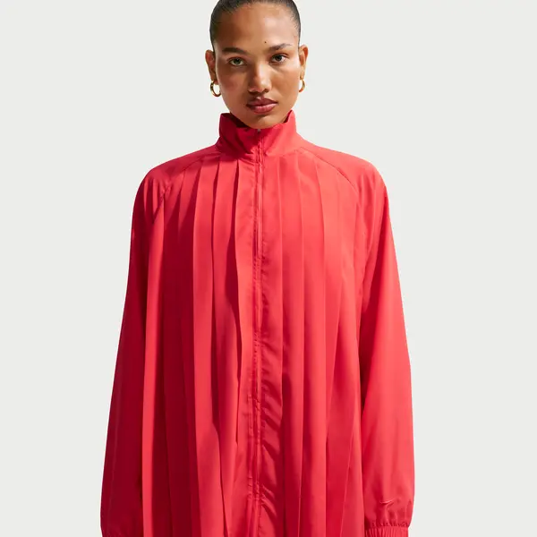 Nike Sportswear Oversized Long-sleeve Pleated Mini Dress - Red