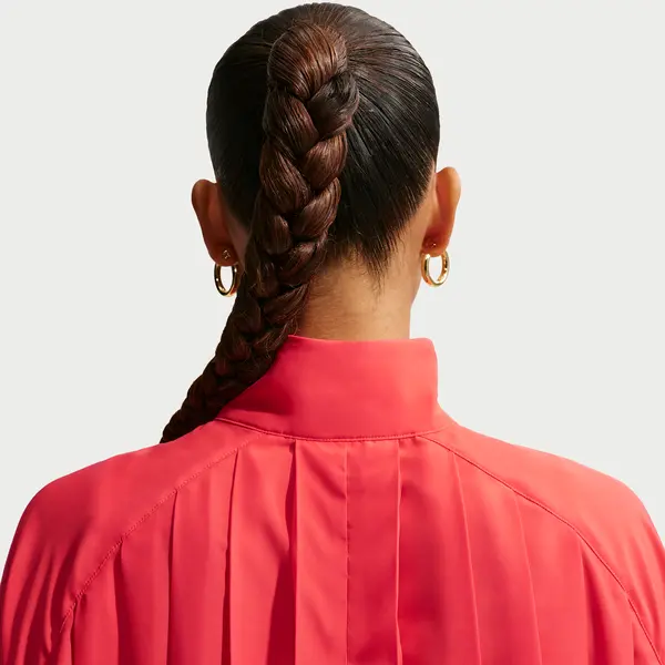 Nike Sportswear Oversized Long-sleeve Pleated Mini Dress - Red