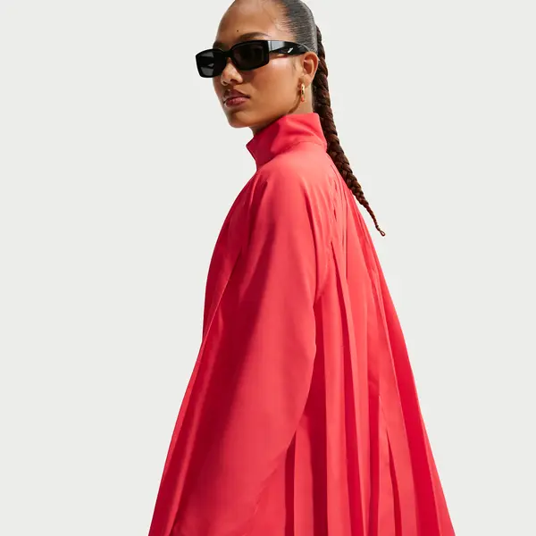 Nike Sportswear Oversized Long-sleeve Pleated Mini Dress - Red