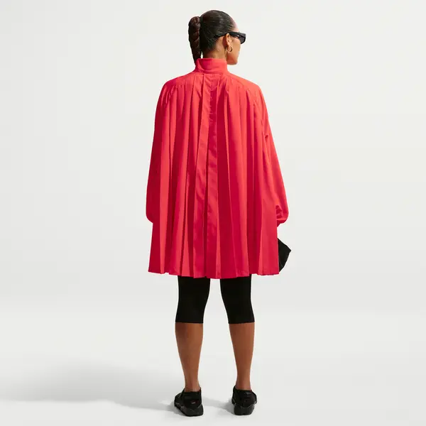 Nike Sportswear Oversized Long-sleeve Pleated Mini Dress - Red