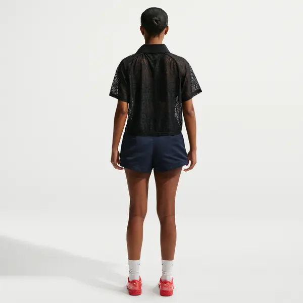 Nike Sportswear Loose Lace Polo Jersey Top - Black