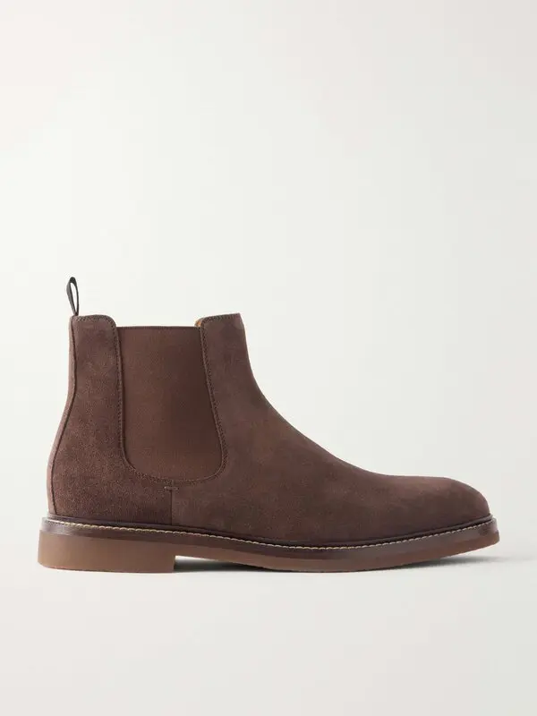 Brunello Cucinelli Suede Chelsea Boots - Brown