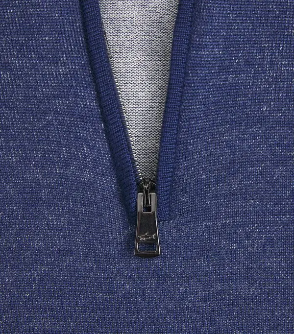 Paul & Shark Cashmere-silk Quarter-zip Sweater