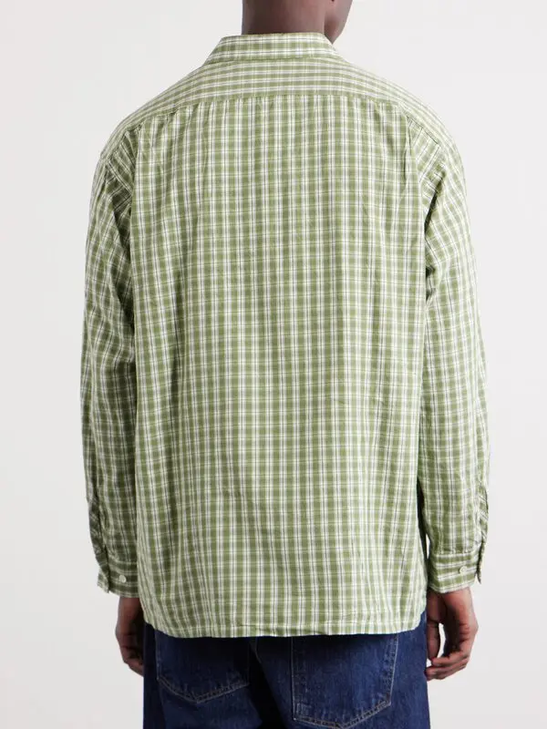 BEAMS Checked Madras Cotton Shirt - Green