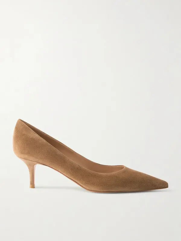 GIANVITO ROSSI 55 Suede Pumps - Neutrals