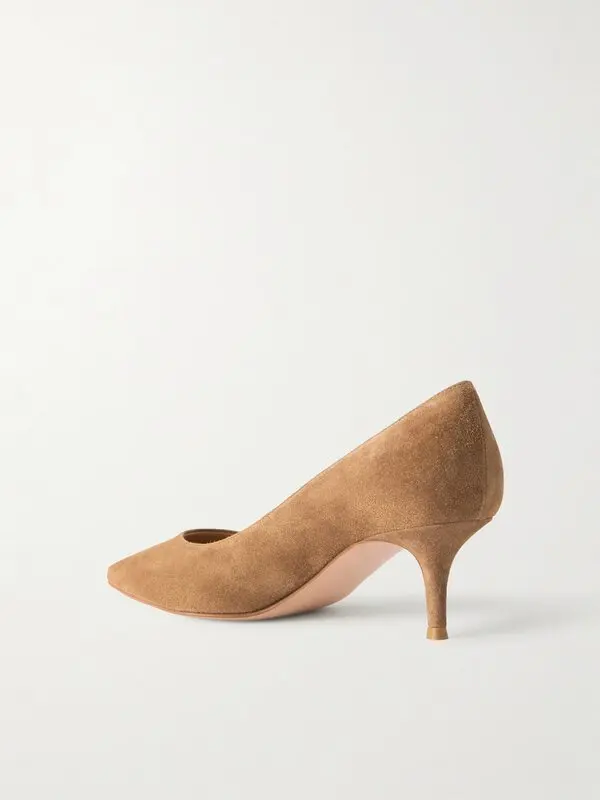GIANVITO ROSSI 55 Suede Pumps - Neutrals