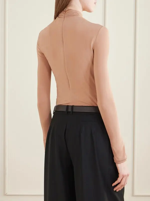 Stella McCartney Draped Crepe-jersey Bodysuit - Neutrals
