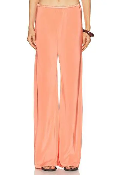 Sablyn Naomi Pull-on Wide-leg Silk Crepe De Chine Pants - Melon