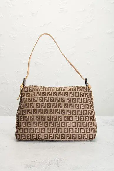 Fendi Zucchino Mama Baguette Shoulder Bag - Beige
