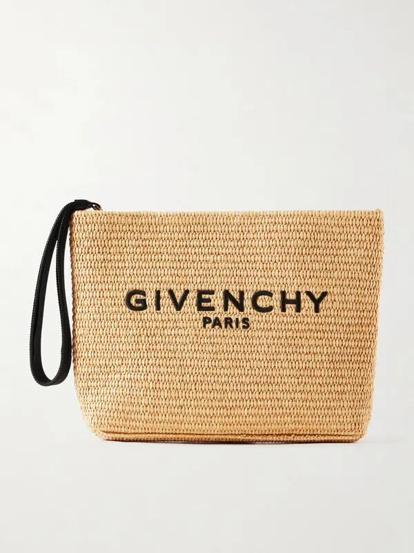 Givenchy Logo Raffia Pouch - Neutrals
