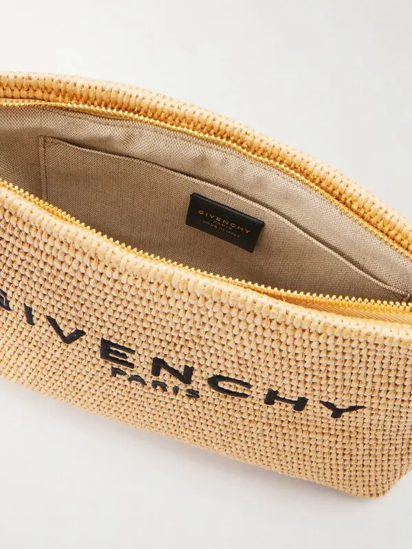 Givenchy Logo Raffia Pouch - Neutrals