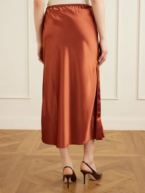 VIOLANTE NESSI Goya Satin Midi Skirt