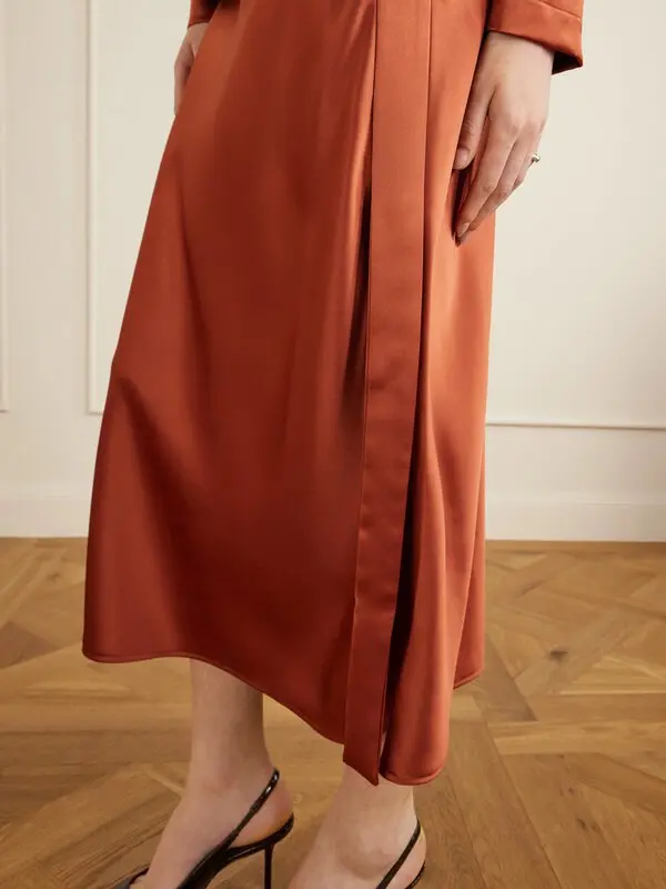 VIOLANTE NESSI Goya Satin Midi Skirt