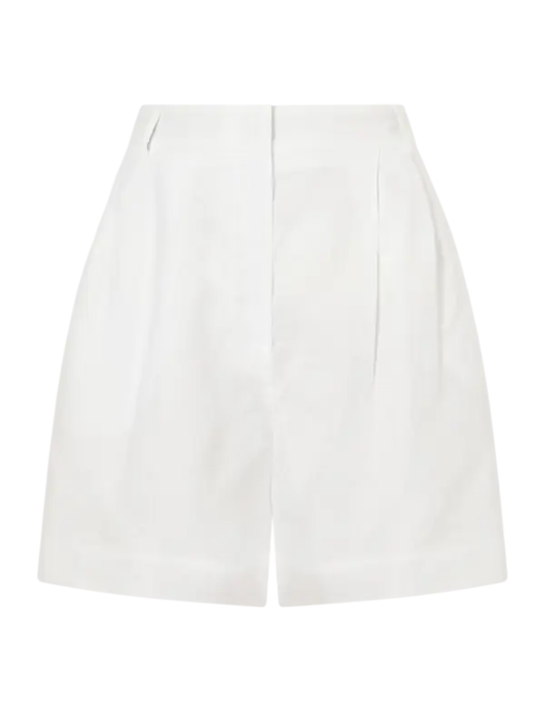 VIOLANTE NESSI Sherman Belted Pleated Linen Shorts - Neutrals