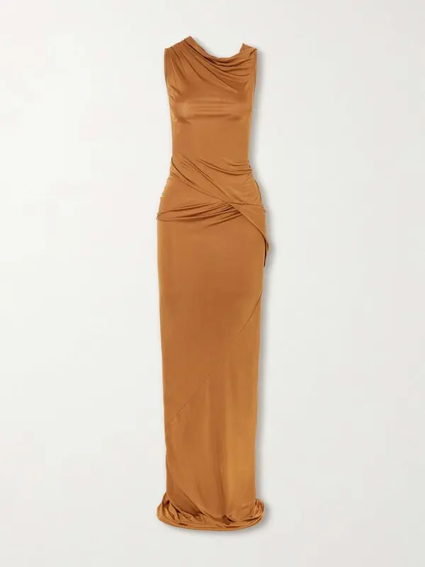 Rick Owens Shailee Draped Jersey Gown - Gold