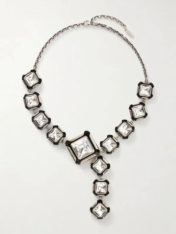 Givenchy Tone Crystal Necklace - Silver