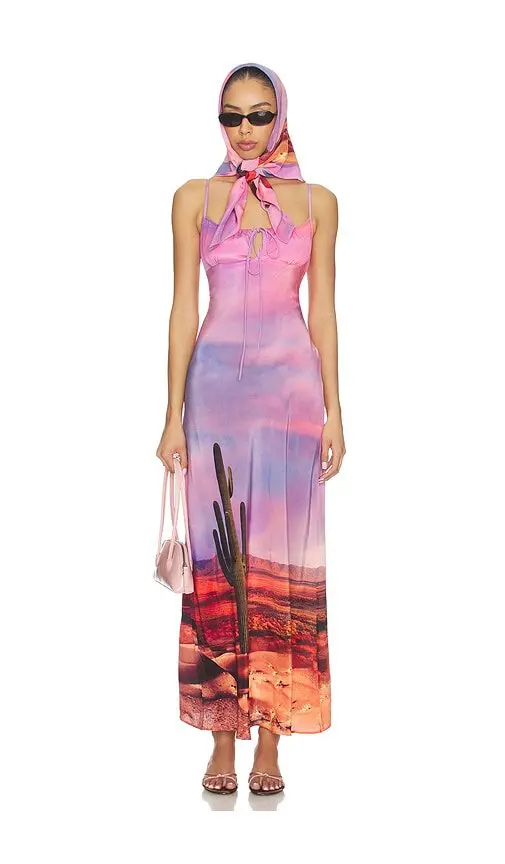 LESLIE AMON Timeless Dress With Head Scarf - Palm Spring