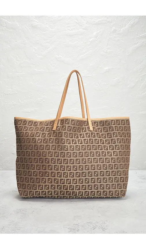 FWRD RENEW Fendi Zucchino Roll Tote Bag