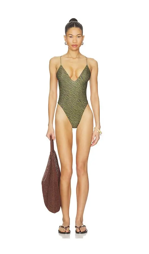 LOVEWAVE The Neko One Piece - Brown & Green Zebra