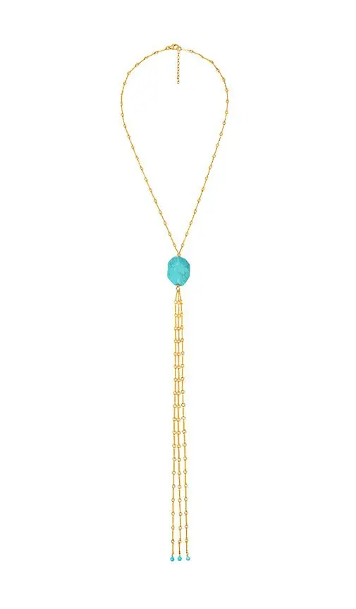 NAIIA Turquoise Bolo Necklace - Gold & Turquoise