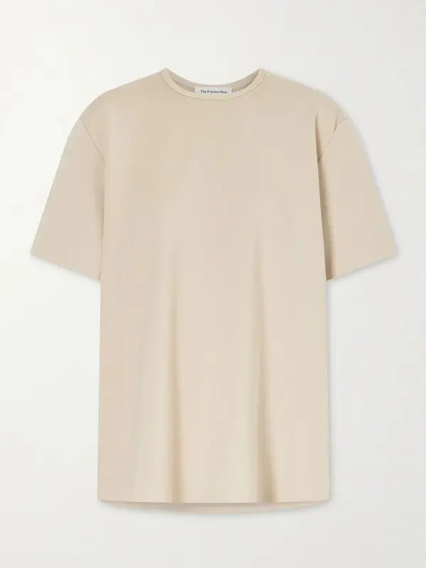 THE FRANKIE SHOP Leni Ribbed-knit T-shirt - Neutrals