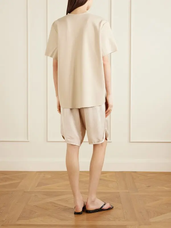THE FRANKIE SHOP Leni Ribbed-knit T-shirt - Neutrals