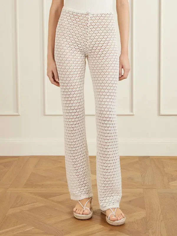 SARA CRISTINA Playa Crochet-knit Cotton Coverup