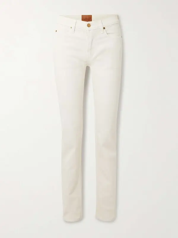 JAMIE HALLER The Low Low-rise Slim-fit Jeans - Ecru