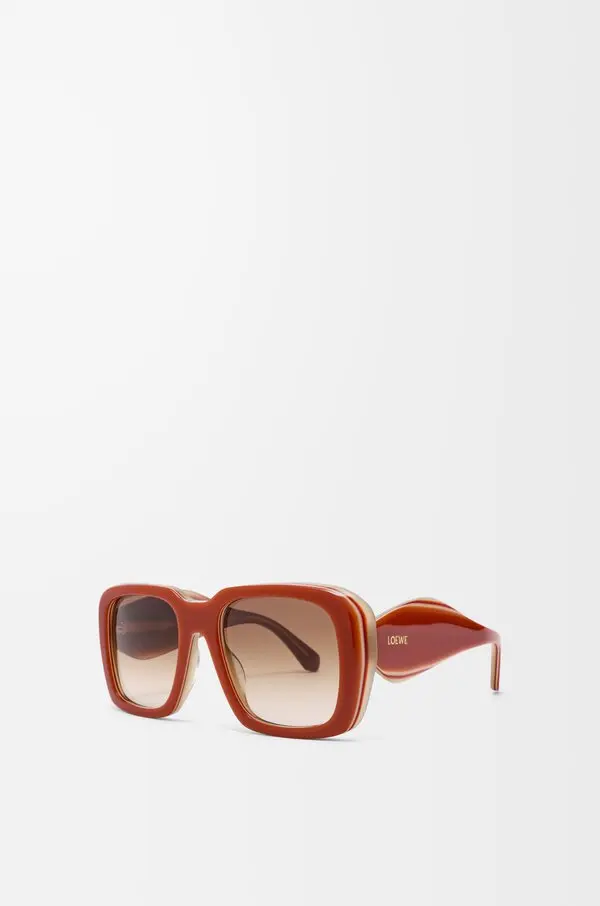 Loewe Sierra Square Sunglasses - Rust Red