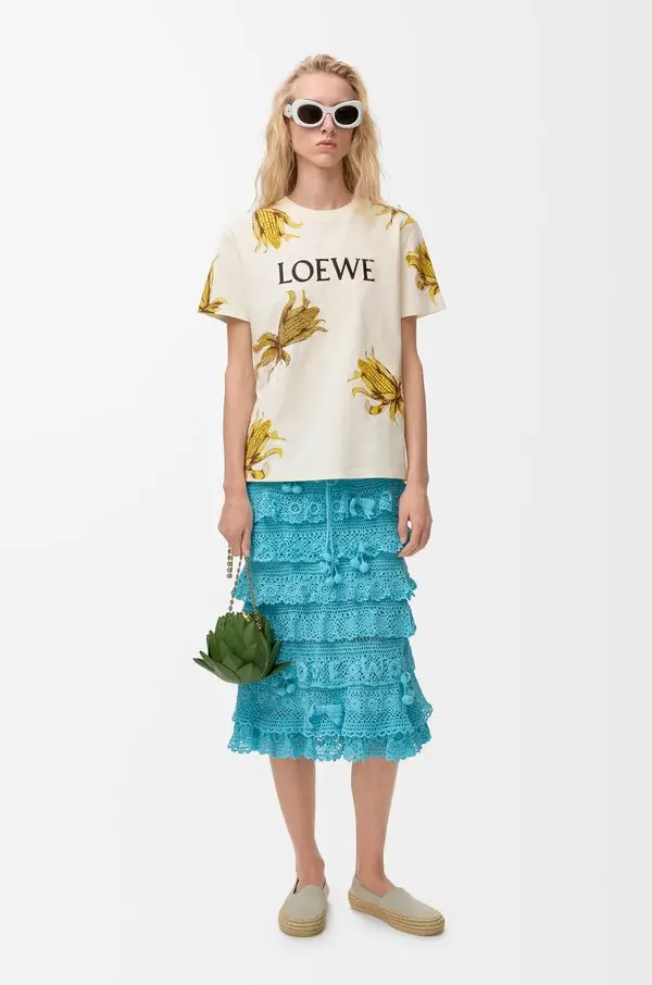 Loewe Embellished T-shirt In Cotton - Ecru