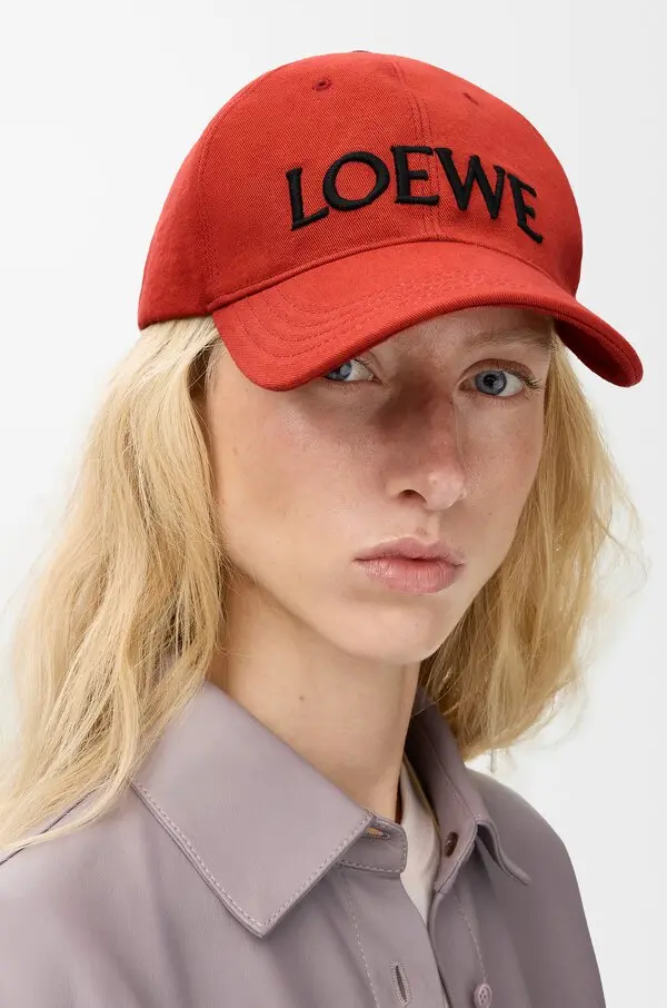 Loewe Cotton Canvas Cap - Red