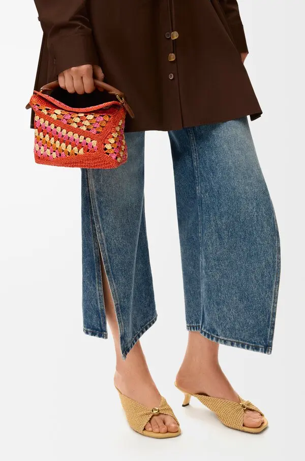Loewe Mini Puzzle Edge Bag - Bright Orange/pink