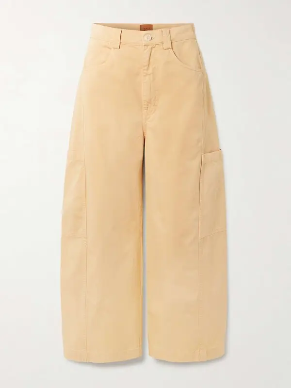 JAMIE HALLER The Crop Painter Cropped Mid-rise Wide-leg Jeans - Yellow