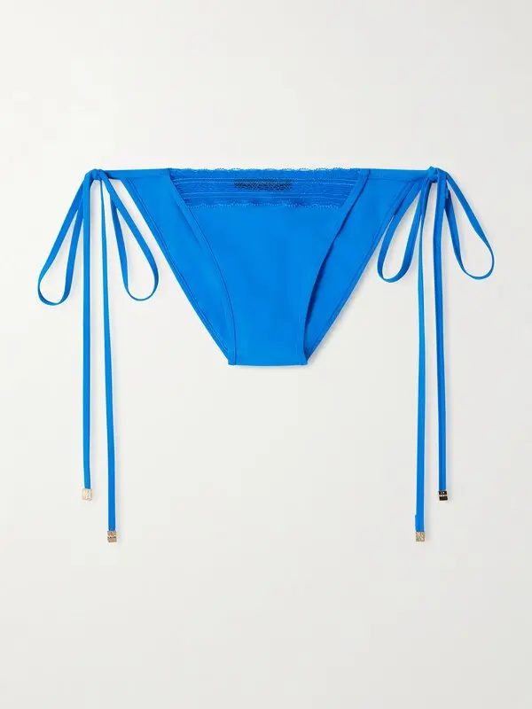 Kiki De Montparnasse Lace-trimmed Bikini Briefs - Blue