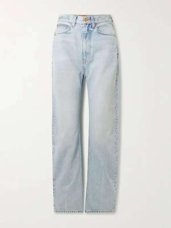 JAMIE HALLER The Fan Mid-rise Wide-leg Jeans - Light Denim