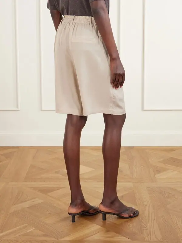 LESET Kim Pleated Woven Shorts
