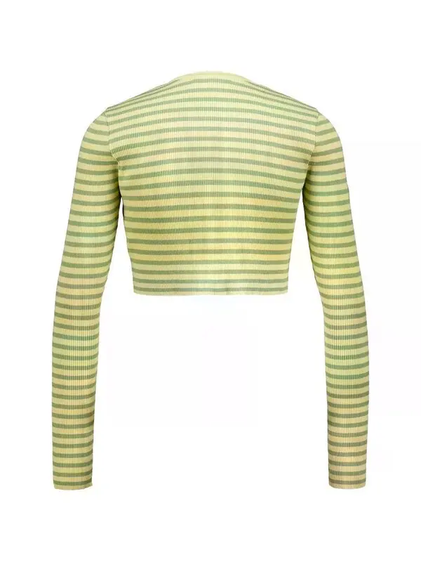 Auralee Striped Ribbed Cardigan