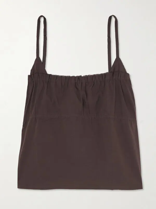 DEIJI STUDIOS Tri Frayed Organic Cotton Camisole - Brown