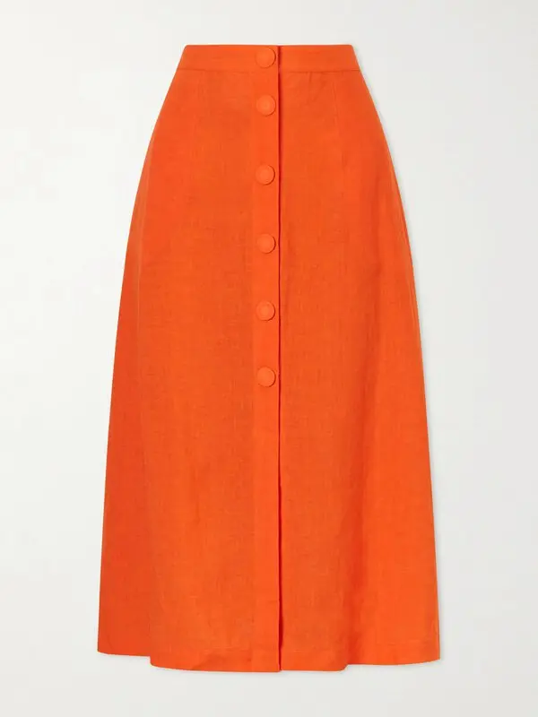 ERES Amusante Linen Midi Skirt - Orange
