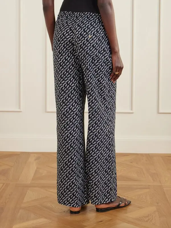 DONDE ESTEBAN Estrellitas Y Olas Printed Straight-leg Pants
