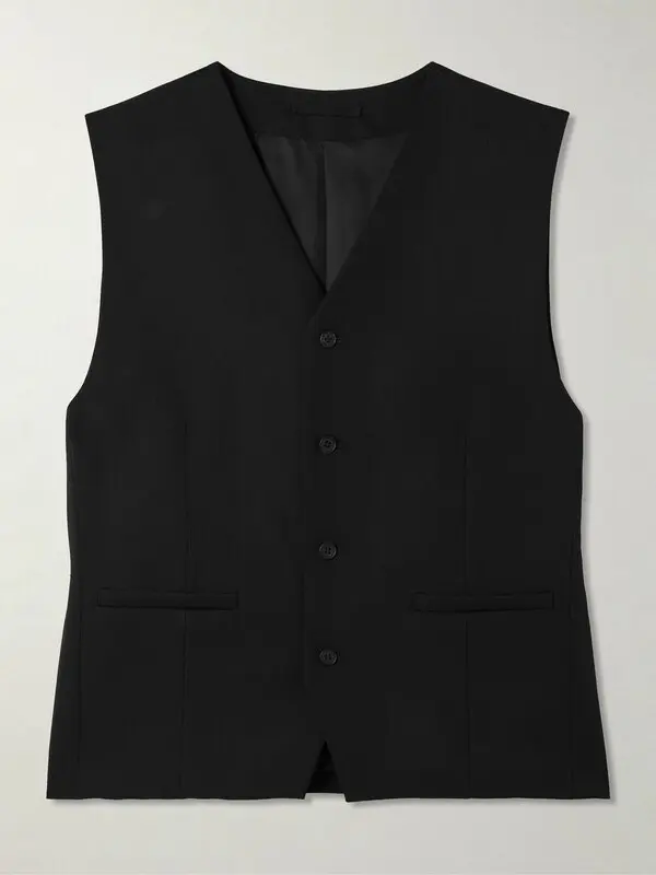 SSSTEIN Belted Wool-gabardine Vest - Black