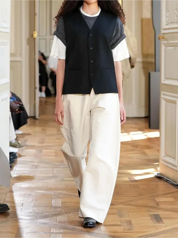 SSSTEIN Belted Wool-gabardine Vest
