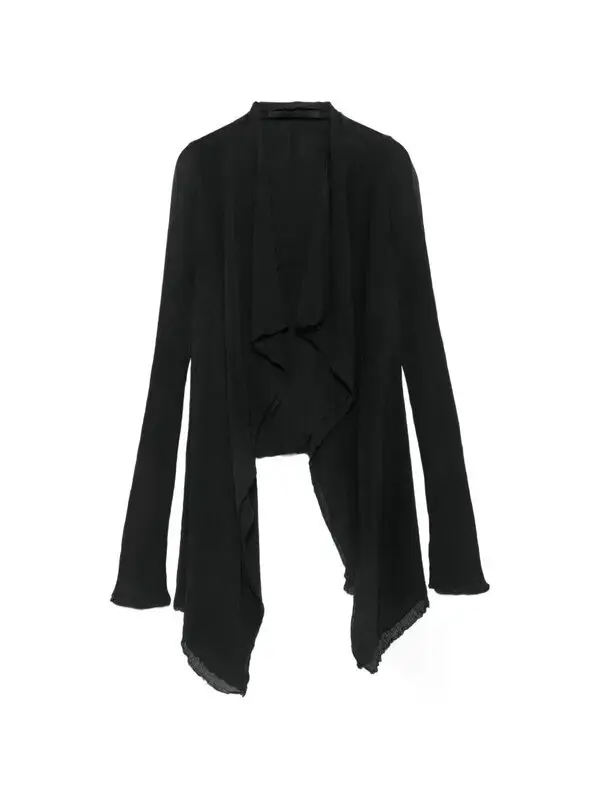 MARC LE BIHAN Crinkled Draped Cardigan - Black