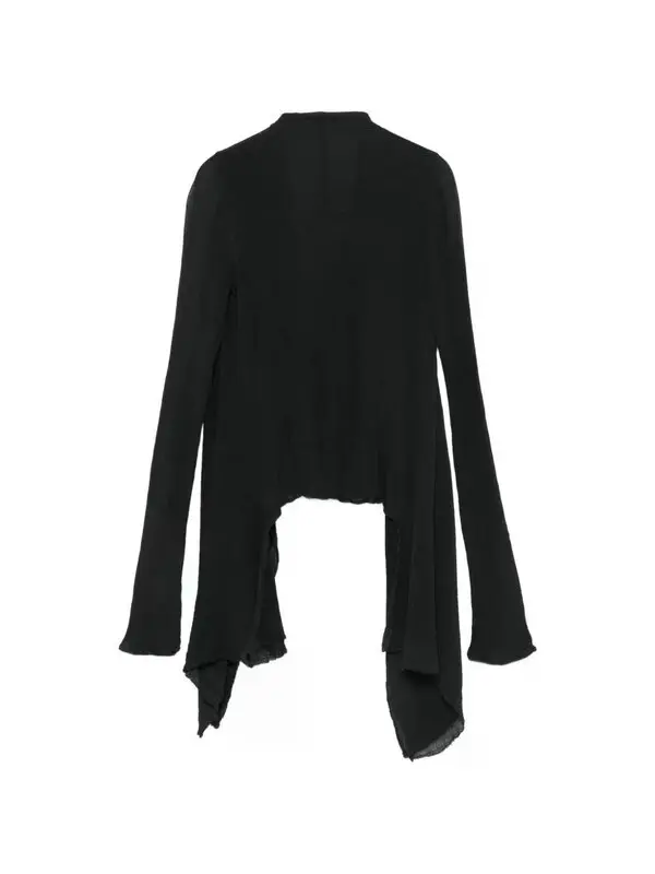 MARC LE BIHAN Crinkled Draped Cardigan - Black