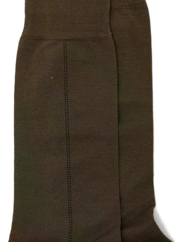 Zegna Tonal-stitching Socks - Brown