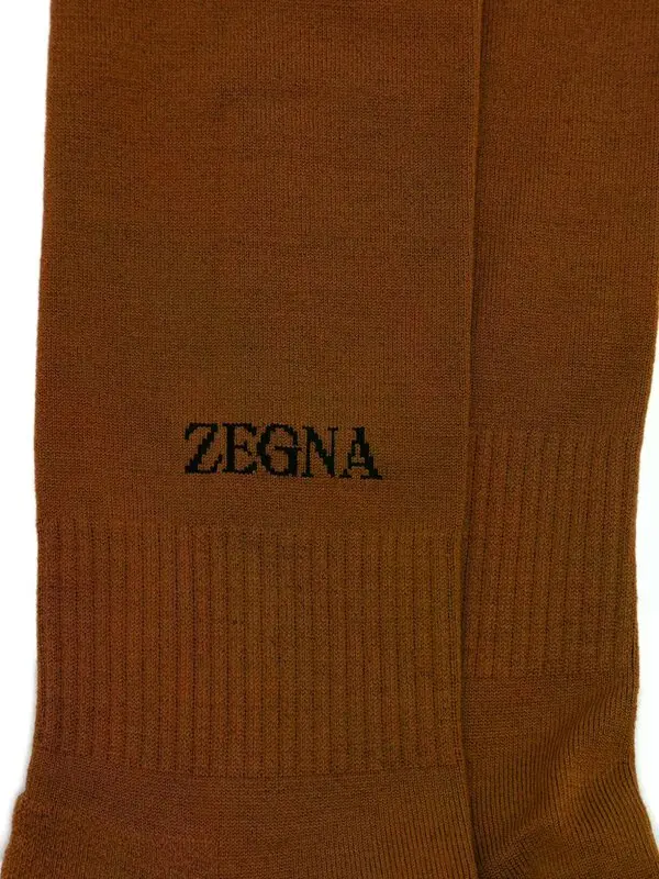Zegna Logo Print Socks