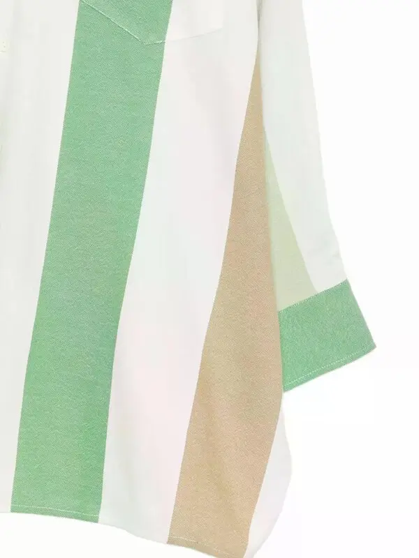 MARRAKSHI LIFE Stripe-pattern Band-collar Shirt